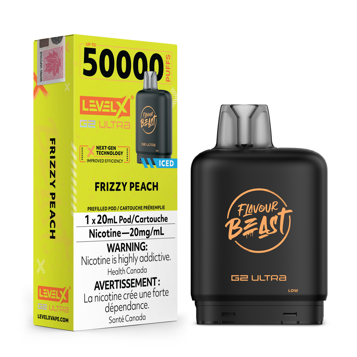 Flavour Beast Level X 50K Pod - Frizzy Peach — Vape Villa